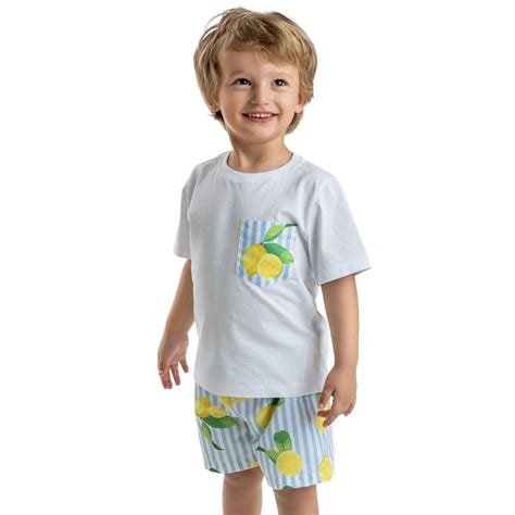 Meia Pata Lemons T Shirt White Bluebells Boutique
