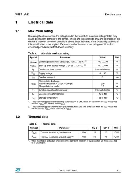 Viper12as E Datasheet Switcher Equivalent St Microelectronics