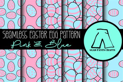 Easter Egg Pattern Pink And Blue Graphic By Glad Pants Crafts · Creative