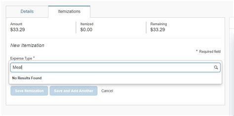 Unable To Choose Expense Type Options Sap Concur Community