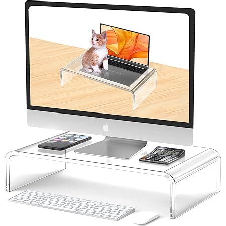 Amazon AMT Premium Acrylic Clear Monitor Riser Laptop PC