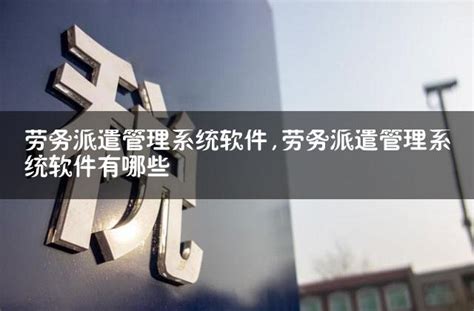 劳务派遣管理系统软件劳务派遣管理系统软件有哪些 灵活用工代发工资平台
