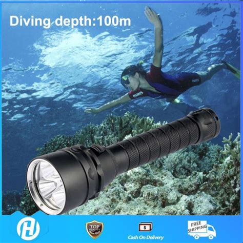 T6 25000lumens LED Professional Waterproof Scuba Diving Flashlight