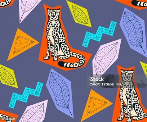 벡터 배경 손 그린 이국적인 야생 고양이 치타 손으로 그린 잉크 그림 현대 장식 장식 배경 직물 천 벽지 스크랩북인쇄 0명에 대한 스톡 벡터 아트 및 기타 이미지 Istock