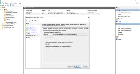 set up an ad fs federation trust between two organizations