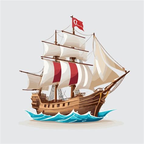 Premium Vector Pirate Ship Anchored Vector