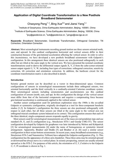 Pdf Application Of Digital Coordinate Transformation To A New