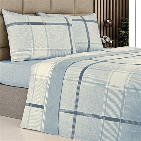 Jogo De Cama Flanela Atena Xadrez Moviflor