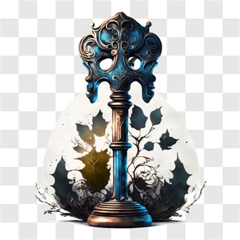 Download Decorative Ornate Key On Glass Container Png Online Creative