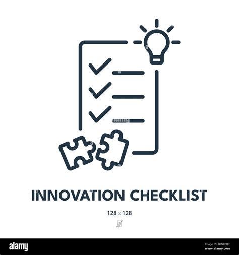 Innovation Checklist Icon Idea Creativity Invention Editable Stroke