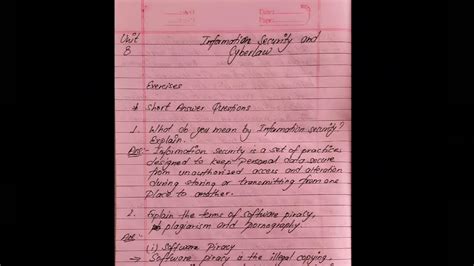 Neb Class 11 Computer Science Notes 🇳🇵 Unit8 Information Security