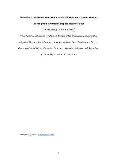 Pdf Embedded Atom Neural Network Potentials Efficient And Accurate Machine Learning With A