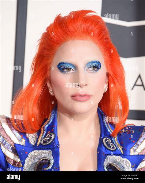 Lady Gaga Arriving At The 58th Annual Grammy Awards Held At Staples