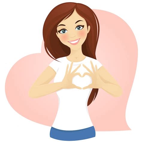 Premium Vector Girl Making Heart Shape