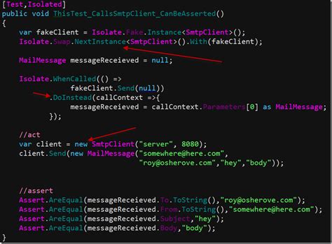 Testing Without Smtpclient Typemock