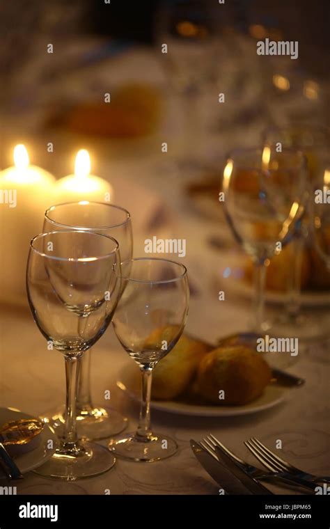 Shot With A Dinner Table In A Restaurant Stock Photo Alamy