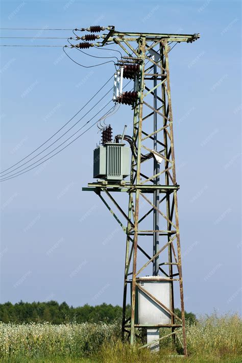 Premium Photo Column High Voltage With Transformer