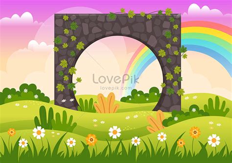 포털 정원 그림 일러스트 무료 다운로드 Lovepik