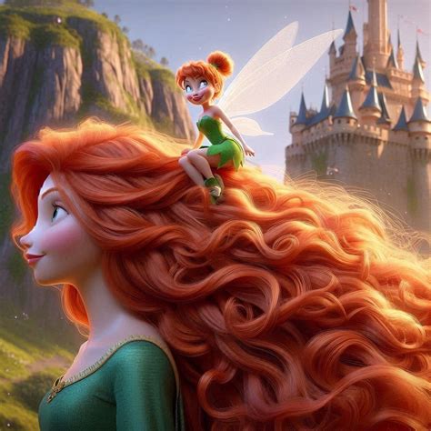 Tinker Belle Riding Meridas Hair By Neural Canvas On Deviantart