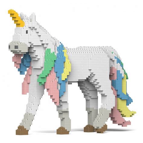 Jekca Unicorn 01s Lego Sculpture Construction 4d Brick