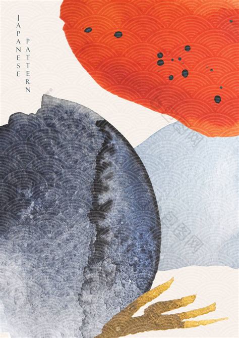 具有水彩纹理矢量的抽象艺术背景亚洲风格画图片 包图网企业站