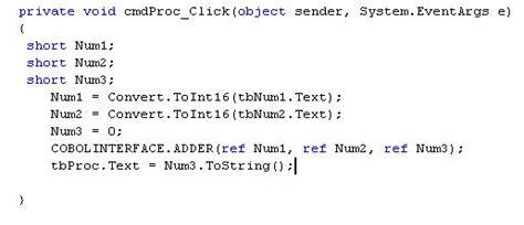Calling Procedural Cobol From C