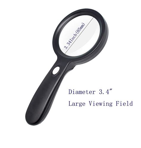 Lighted Magnifying Glass 10x Handheld Reading Magnifying Glass With 12