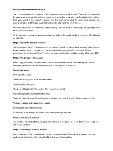 Principal Components Factor Analysis Pdf Factor Analysis