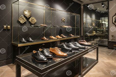 Elegant Footwear Collection On High End Display With Luxurious Details