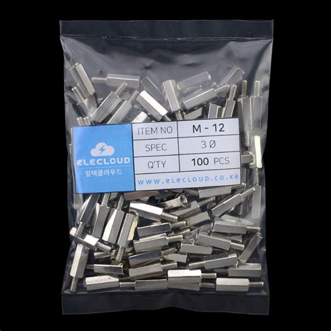 Elecloud 일렉클라우드 M3 쇠 Pcb서포트 3파이 볼트형 신주 니켈도금 기판지지대 3Ø Male Pcb 서포터