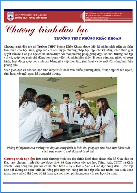 Chương Trình đào Tạo Trường Thpt Phùng Khắc Khoan Trường Thpt Phùng