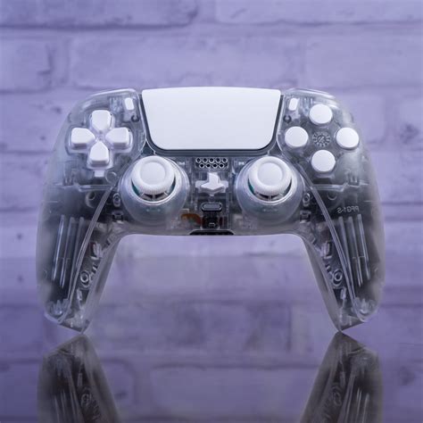 Clear Ps5 Gaming Controller With White Buttons Gametraderzero
