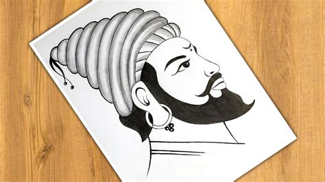 Chhatrapati Shivaji Maharaj Portrait Line Drawing How To 48 Off