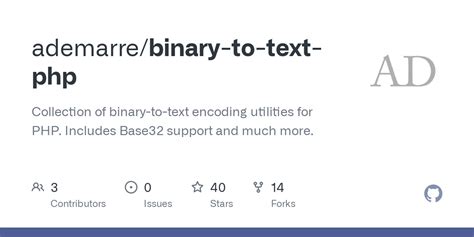 Github Ademarre Binary To Text Php Collection Of Binary To Text