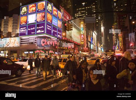Evening Rush Hour At 8th Avenue And 42nd Street By The Port Authority