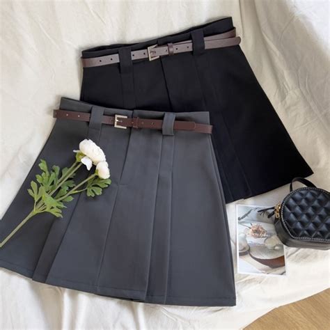 아이엠미키 퓨리 주름스커트벨트포함속바지있음플리츠스커트미니스커트주름치마미니주름스커트검정색회색그레이봄신상초여름까지