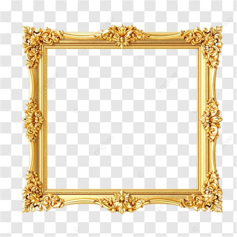 Antique Decorative Gold Frame For Art Gold Picture Vintage Png