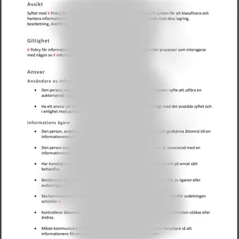 Template Information Classification Policy Scab Security