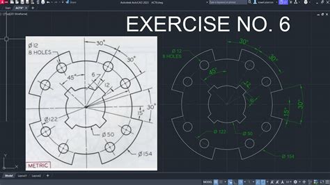 Autocad For Beginners Exercise No 6 Youtube Autocad For Beginners Exercise No 6 Youtube