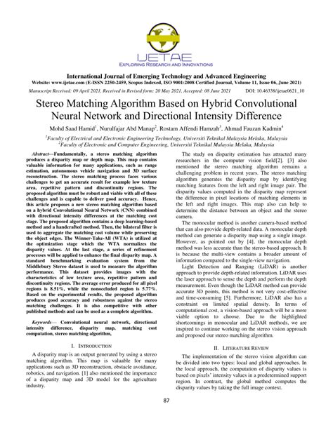Pdf Stereo Matching Algorithm Based On Hybrid Convolutional Neural Network And Directional