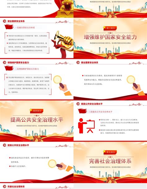 2022推进国家安全体系和能力现代化坚决维护国家安全和社会稳定PPT红色党政风国家安全是民族复兴的根基专题党政党建课件模板 红色PPT网