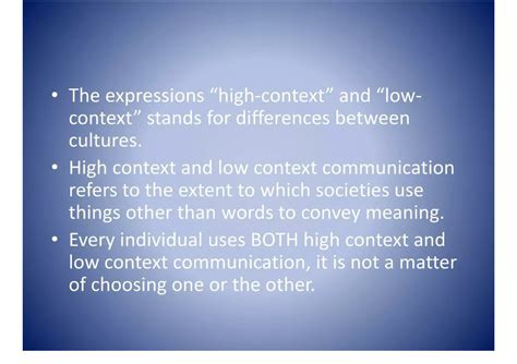 High Context Vs Low Context Ppt
