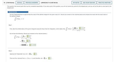 Solved 14 7 24 Points DETAILS PREVIOUS ANSWERS LARHSCALC1 Chegg