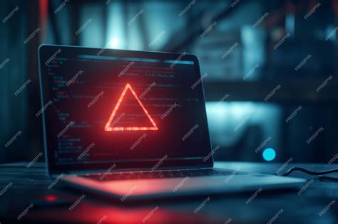 premium photo system hacked warning alert on laptop computer cyber