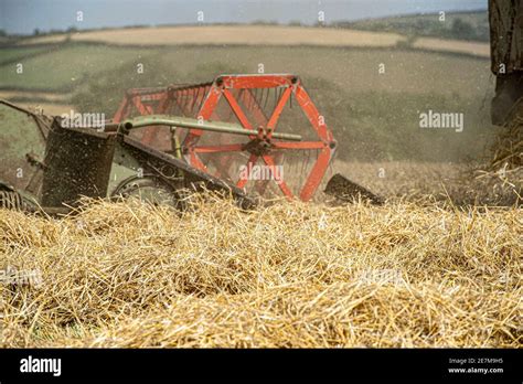 Vintage Claas Matador Combine Harvester At Work Combining In The Uk
