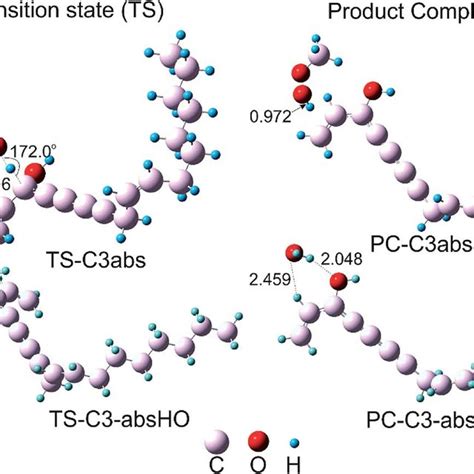Optimized Geometries Of Transition States Ts And Product Complexes
