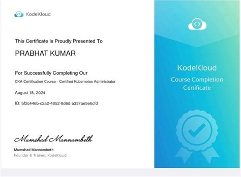 Completed Ckacertifiedkubernetesadministrator Course Prabhat Kumar Posted On The Topic Linkedin