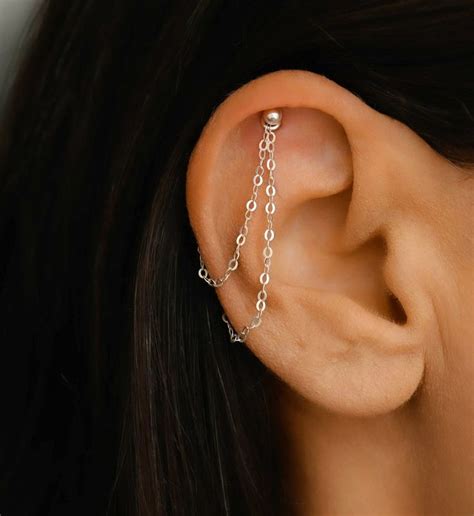 Hidden Helix Chain Silver Cartilage Chain Conch Chain Etsy Helix