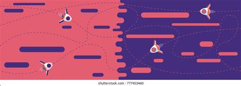 Space Flat Vector Background Rocket Adventure Stock Vector Royalty