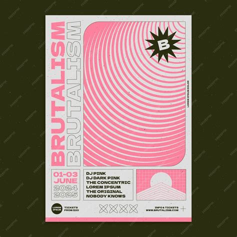 Free Vector Hand Drawn Brutalism Poster Template